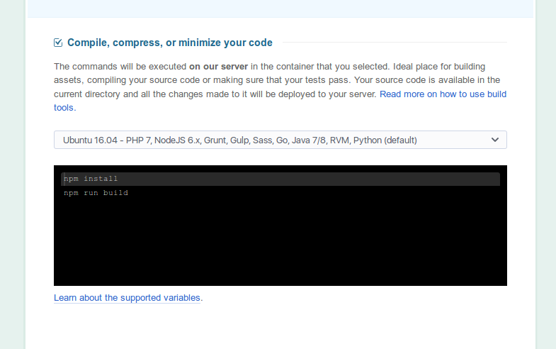Front End Deployment of a React App